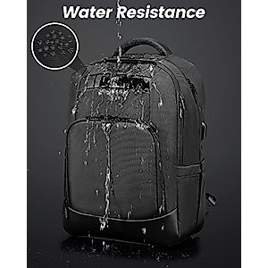 LOVEVOOK Laptop Backpack,17.3 Inch Durable Water Resistant Anti-theft Business Travel Backpack with USB Port, Mens Professional Multi-function Smart Computer Backpack for Work Commuter College,Black