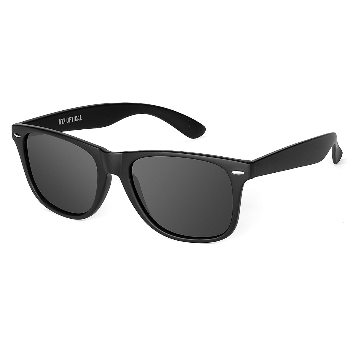 ATX OPTICAL XXL Mens Extra Large Polarized Sunglasses for Big Wide Heads 152mm (Black, Black)