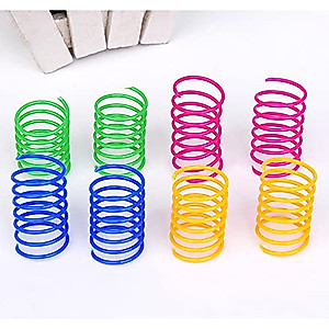 40 Pack Cat Spring Toy, Interactive Cat Toy for Indoor Cats Durable Plastic Coils Colorful Springs Cat Toys Active Healthy Fitness Play Coil Spiral Springs Kitten Toys for Swatting, Biting, Hunting
