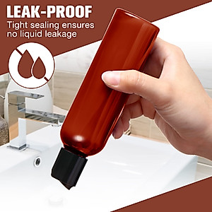 30 Pieces 6.8 oz Amber Empty Plastic Bottles Lotion Bottles Squeeze Refillable Containers with Flip Cap Empty Shampoo Bottles Travel Squeeze Bottle for Lotions Liquid Body Soap Conditioner Creams