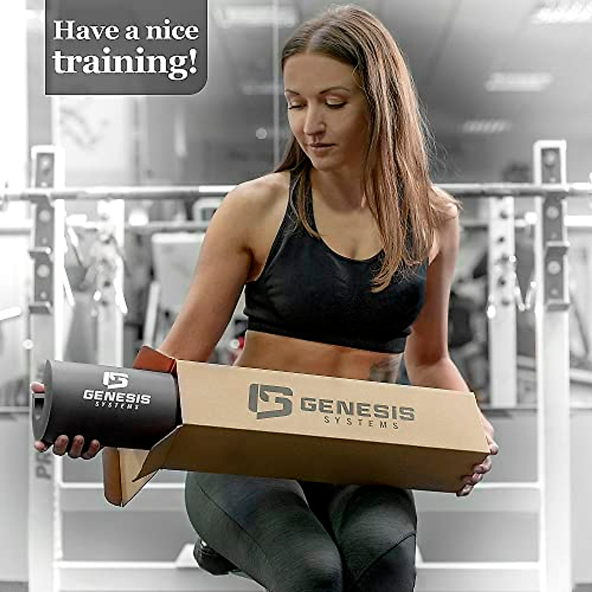 GENESIS SYSTEMS Squat Pad Barbell Pad for Hip Thrusts Squats Lunges Glute Bridge - Foam Pad for Weight Lifting Neck Shoulder Support - Barbell Cushion Hip Thrust Pad for Standard and Olympic Bars