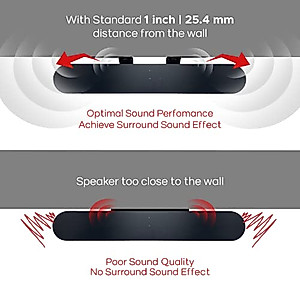 Soundbar Mount for Sonos Beam Compatible with Generation 1 & 2 Sonos Beam Sound Bar Includes All Necessary Mounting Hardware, Mounts Bracket, Black