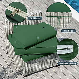 Pakunoda 9 Pack Patio Cushion Covers Outdoor Patio Cushions Covers Replacement Waterproof with Zipper for 5 Pcs Patio Furniture Set, Covers Only,Green