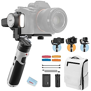 Zhiyun Crane-M2S Combo 3-axis Gimbal Camera Stabilizer for Mirrorless Camera Action Camera Smartphone Gimble for Sony A6600/A6500/A6400 A7C Canon EOS R,Phone Holder Backpack Included