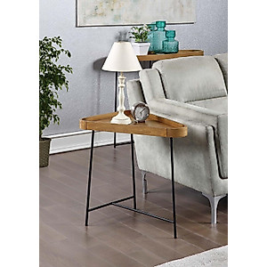 Convenience Concepts Lunar Triangle End Table, Driftwood/Black
