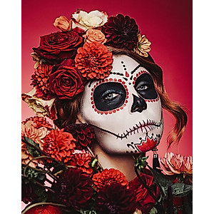 Fantastory Face Paint Kit 158pcs - 20 Colors with Glitters, Stencils, Hair Chalks, Tattoo Stickers, Brushes, Sponges & Guide - Professional Water-Based Body & Face Paint for Halloween, Suitable