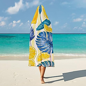 TaoYTao 40"x50" Women Summer Fruit Plant Lemon Blanket Hoodie, Foldable Wearable Funny Hooded Blanket Robe Cloak, Christmas Birthday Gifts Anniversary For Wife Girlfriend Women