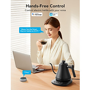 GoveeLife Smart Electric Kettle, 0.8L WiFi Gooseneck Kettle Compatible with Alexa, 5 Modes for Use, 3-minute Fast Heating and 2H Keep Warm, Auto-Shut off for Safety, Stainless Steel, Matte Black…