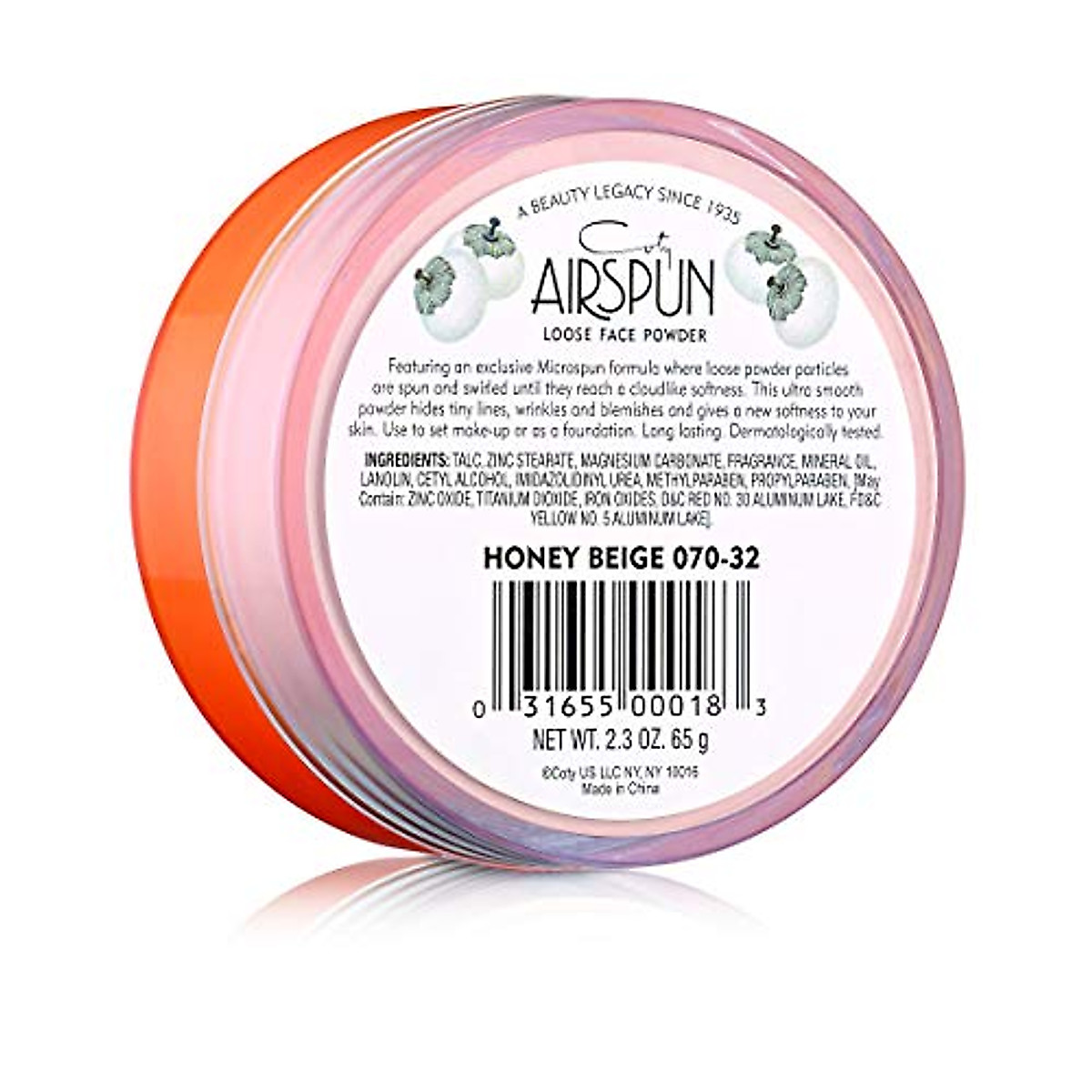 Coty Airspun Loose Face Powder 2.3 Ounce Honey Beige Light Peach Tone Loose Face Powder, for Setting or Foundation, Lightweight, Long Lasting, Pack of 1