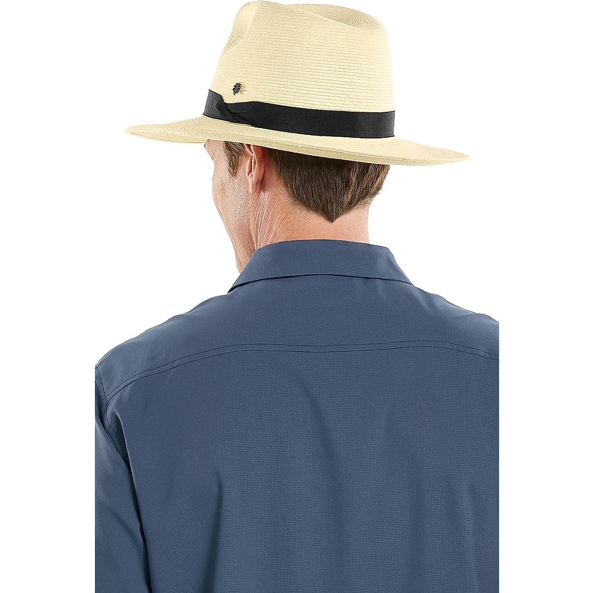 Coolibar UPF 50+ Men's Women's Peyton Lightweight Fedora - Sun Protective (XX-Large- Ivory/Black)