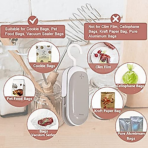 Mini Bag Sealer,2 in 1 Chip Sealer Heat Seal & Cut Portable Mini Sealing Household Machine,Convenient Chip Bag Sealer，Portable Heat Mini Sealer for Plastic Bags,Snack Bag, Fresh Bags