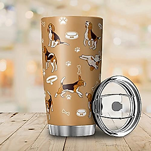 WmhrYpzhL Beagle Dog Travel Mug Funny Dog Coffee Mug Stainless Steel Insulated Tumbler For Ice Drinks＆Hot Beverage Gifts Beagle