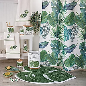 Avanti Linens - Fingertip Towel, Soft & Absorbent Cotton Towel (Viva Palm Collection),White