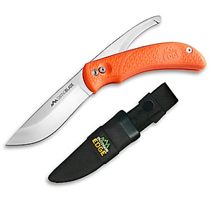 OUTDOOR EDGE SwingBlaze - Two Blades in One, Rotating Skinning and Gutting Fixed Blade Hunting Knife - Includes Nylon Sheath (Orange)