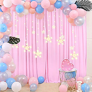 10x10 Pink Backdrop Curtain for Parties Baby Shower Wrinkle Free Pink Photo Curtains Backdrop Drapes Fabric Decoration for Wedding Birthday Party 5ft x 10ft,2 Panels