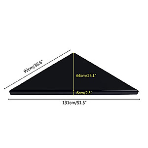 evron Super Large Corner TV Stand Floating Shelf Wall Mounting Clear Acrylic Triangle,TV Stand up to 50 inch (Black)