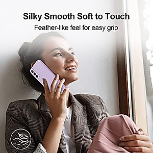 GiiYoon Silicone Case Compatible with Samsung Galaxy S21 5G, Full Body Silky Soft Touch Phone Case with Camera Protection, Shockproof Cover with Microfiber Lining, Purple
