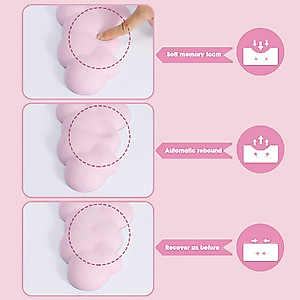 ATTACK SHARK Gaming Keyboard Wrist Rest Pad,Memory Foam Keyboard Palm Rest, Ergonomic Hand Rest,Wrist Rest for Computer Keyboard,Laptop,Mac,Lightweight for Easy Typing Pain Relief-Pink