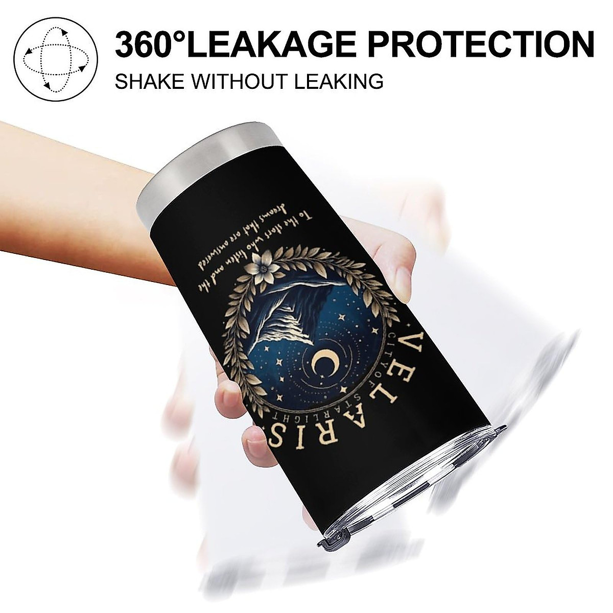 Velaris City Of Starlight Tumbler Acotar The Night Court Bookish 20 Oz Stainless Steel Insulated Tumblers with Lid And Straw Bookish Acotar Travel Coffee Mug Gifts