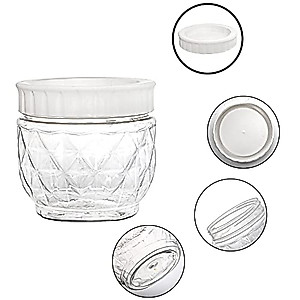 Lawei 12 Pack Clear Plastic Jars with Lids, 17 Oz Refillable Food Safe Storage Jars, Leak-Proof Wide Mouth Empty Storage Containers for Dry Food, Spices, Nuts, Honey, Jam, Kitchen Use