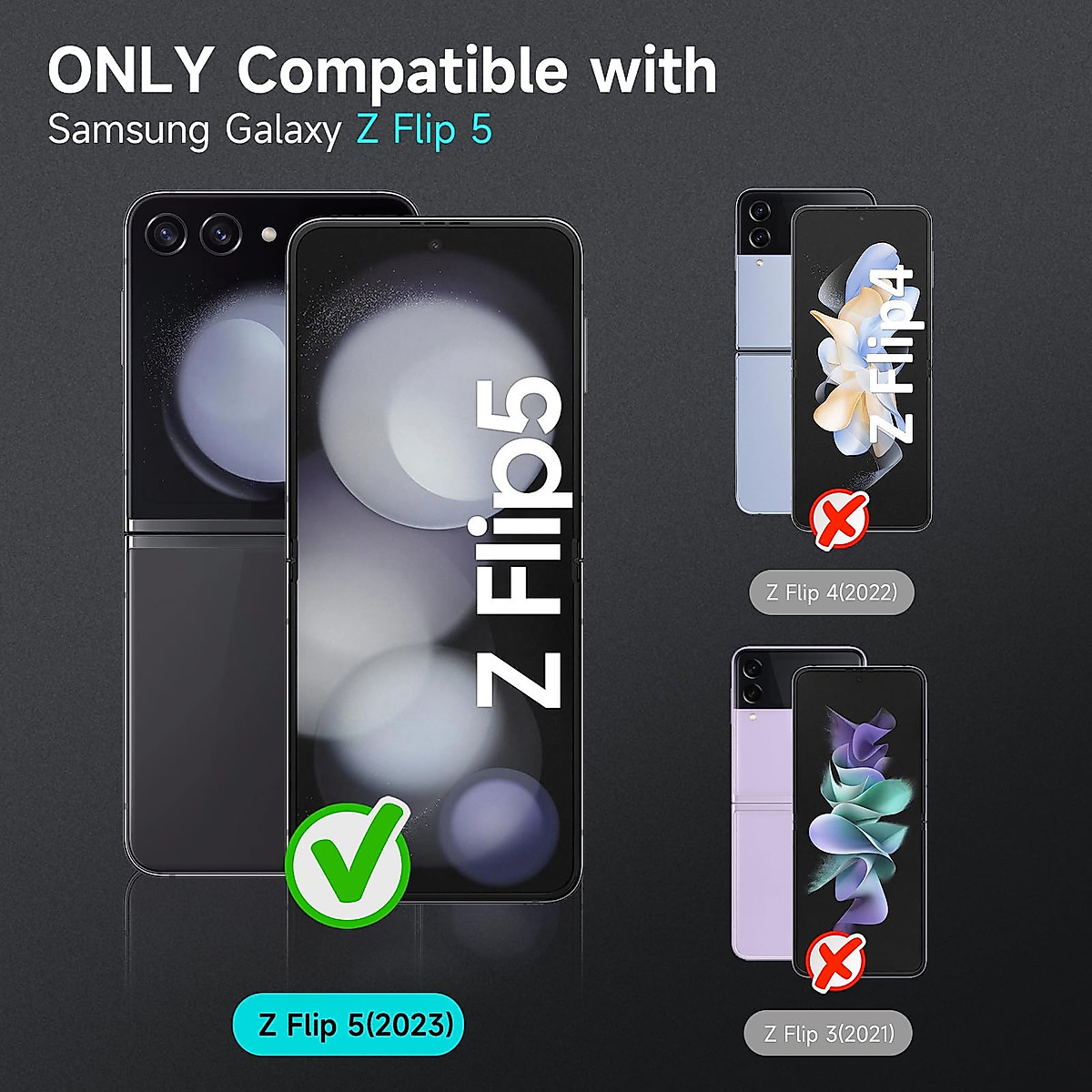 YWXTW for Samsung Galaxy Z Flip 5 Camera Lens Protector, Individual Anti Scratch Metal Ring Tempered Glass Bling Glitter Camera Screen Protector for Galaxy Z Flip 5 Accessories, Glitter Lavender