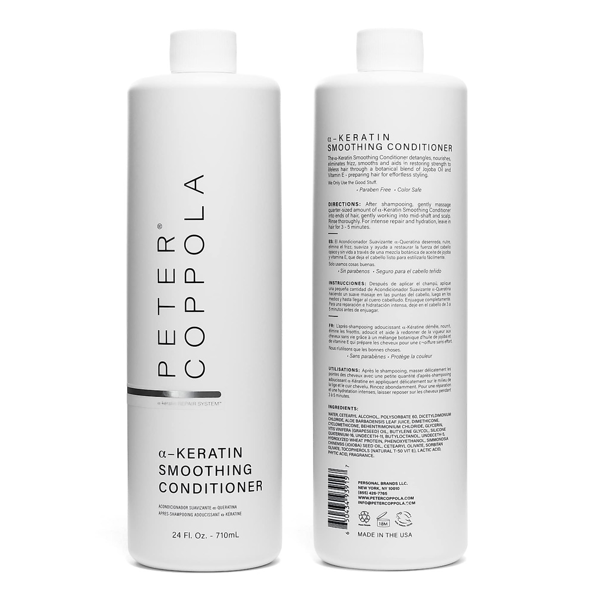 Peter Coppola a-Keratin Smoothing Shampoo & Conditioner Set - Smooth Shiny Hair - Frizz Free Hair - Healthy Strong Hair (24 Fl Oz)