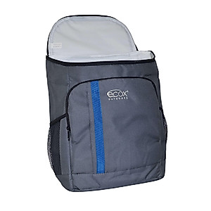 ecox Outdoors Cooler Backpack Insulated 20L About 30 can Capacity with Bottle Opener Padded Straps Lightweight and Easy to Carry Daytripper Grey BPC20LG