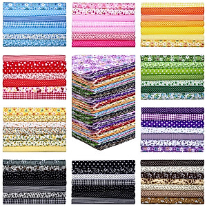 70 Pcs 10 x 10 Inch Cotton Fabric Square No Repeat Patchwork Fabrics Multi Color Printed Floral Square Patchwork Fabric Quilting Fabric Bundles for DIY Crafts Cloths Handmade Accessory (Stylish Style)