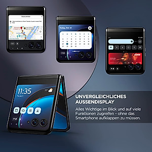 Motorola razr 40 Ultra 5G 256GB Storage + 8GB RAM - 6.9"/3.6" FHD Display - Dual SIM (Nano SIM + eSIM) Unlocked Android 13 Flip Phone - International Version (Infinite Black)