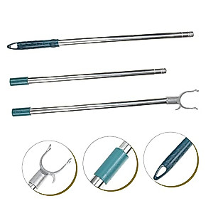 Cabilock 5pcs Stitching Clothes Rail Clothing Racks for Home Drying Rack Clothing Outdoor Sun Blocking Curtains Outdoor Clothes Line Telescopic Clothing Hook Pole Reach Plastic Dark Green