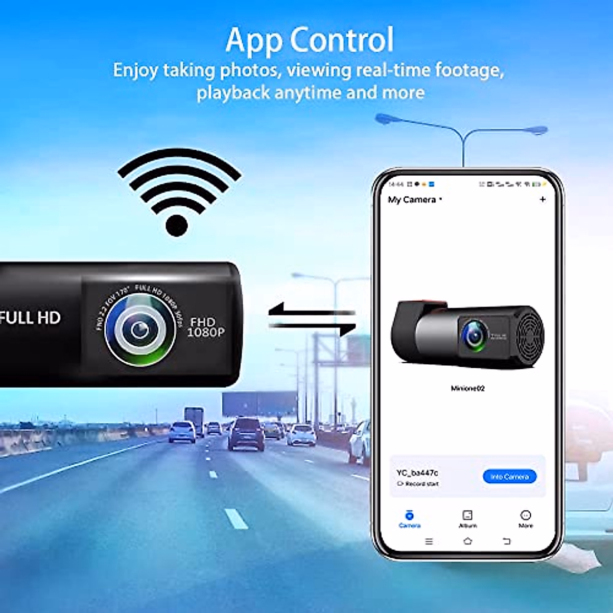 YEESTEK Dash Cam Dashcam for Cars with WiFi 1080P Full HD Car Camera with GPS 170°Wide Angle with Super Night Vision Front G-Sensor,Loop Recording