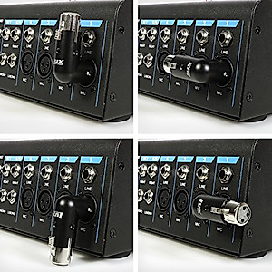 LyxPro XLR Angle Adapter Dual Male and Female can be positioned to 4 Different Angles Right Left and 90 Degree Great for Mixers That Interfere with Other Applications