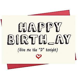 Birthday Card for Him | Naughty Happy Birthday Card for Boyfriend, Husband, Fiance | Funny Rude Card