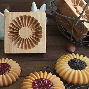 Wooden Cookie Biscuit Mold Baking Embossing Cookies Stamp Mold Cutter Funny 3D Baking Mold Embossing Craft Decorating Suitable for Festival Wedding Party Kitchen DIY Baking Tools