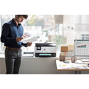 HP OfficeJet Pro 9018 All-in-One Wireless Printer with Smart Home Office Productivity & Inkjet, Color Printing, Scanner, Fax & Photo Copier, Touchscreen Panel, 3UK84A (Renewed)
