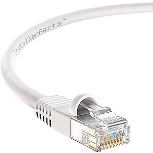 InstallerParts CAT6 Cable UTP Booted [White] - [12 FT] - [1 Pack] - Professional Series - 10Gbps, Cat6 Patch Cable, Cat 6 Patch Cable, Cat6 Ethernet Cable, Network Cable, Internet Cable