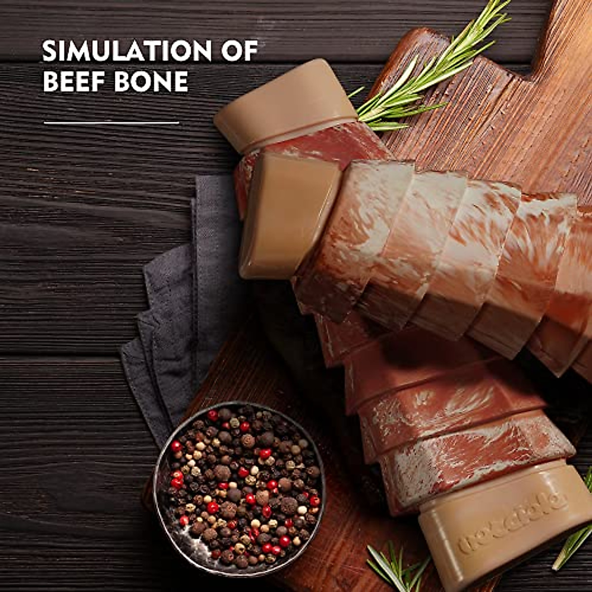 Nocciola Dog Chew Toy for Aggressive Chewers, Real Beef Flavor, Durable Nylon & Rubber Toy for More Than 30 Pounds Medium & Large Breed, Tough Toys for Training and Cleaning Teeth