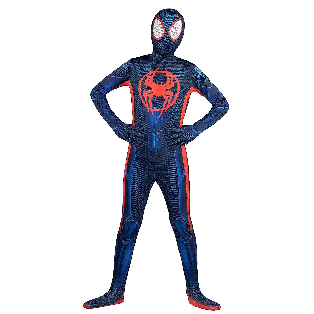 Marvel Kid's Classic Spider-Man Miles Morales Zentai Suit, Spiderman Costume for Halloween Small Blue