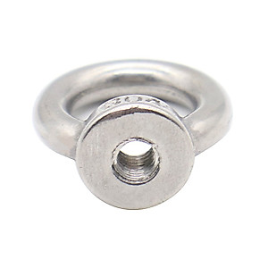 Eowpower 5 Pieces 304 Stainless Steel M6 Ring Eye Bolt Threaded Nuts