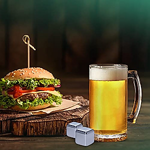 Beer Mug With Handle- Drinking Glass Dishwasher and Freezer Safe - Drinking Cup 26 ounce Large Pub Beer Mug with 2 Stainless Steel Ice Cubes - Traditional Beer Mug, Tea Glass, Cocktail Glass