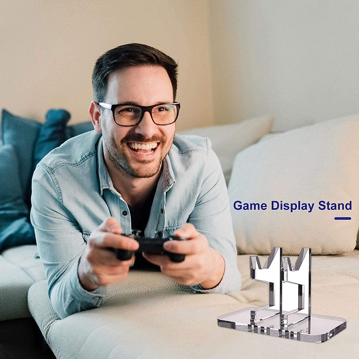 WKshuFT Game console handle bracket, environmentally friendly acrylic wall-mounted desktop bracket. Used to store game console handles in the living room (black)