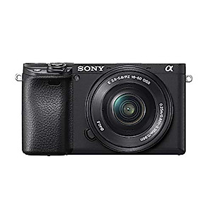 Sony Alpha a6400 24.2MP Mirrorless Digital Camera with 16-50mm Lens Bundled with Photo Software, Power Kit, Carrying Case, 64GB SDXC Card, and Accessories (6 Items)