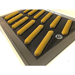 Rock the Fork - Baking Mats - Eclair Template (4-pack) Non-Stick Silicone. These Eclair Mats are Designed for Style & Function. 11 5/8" x 16 1/2" Size.