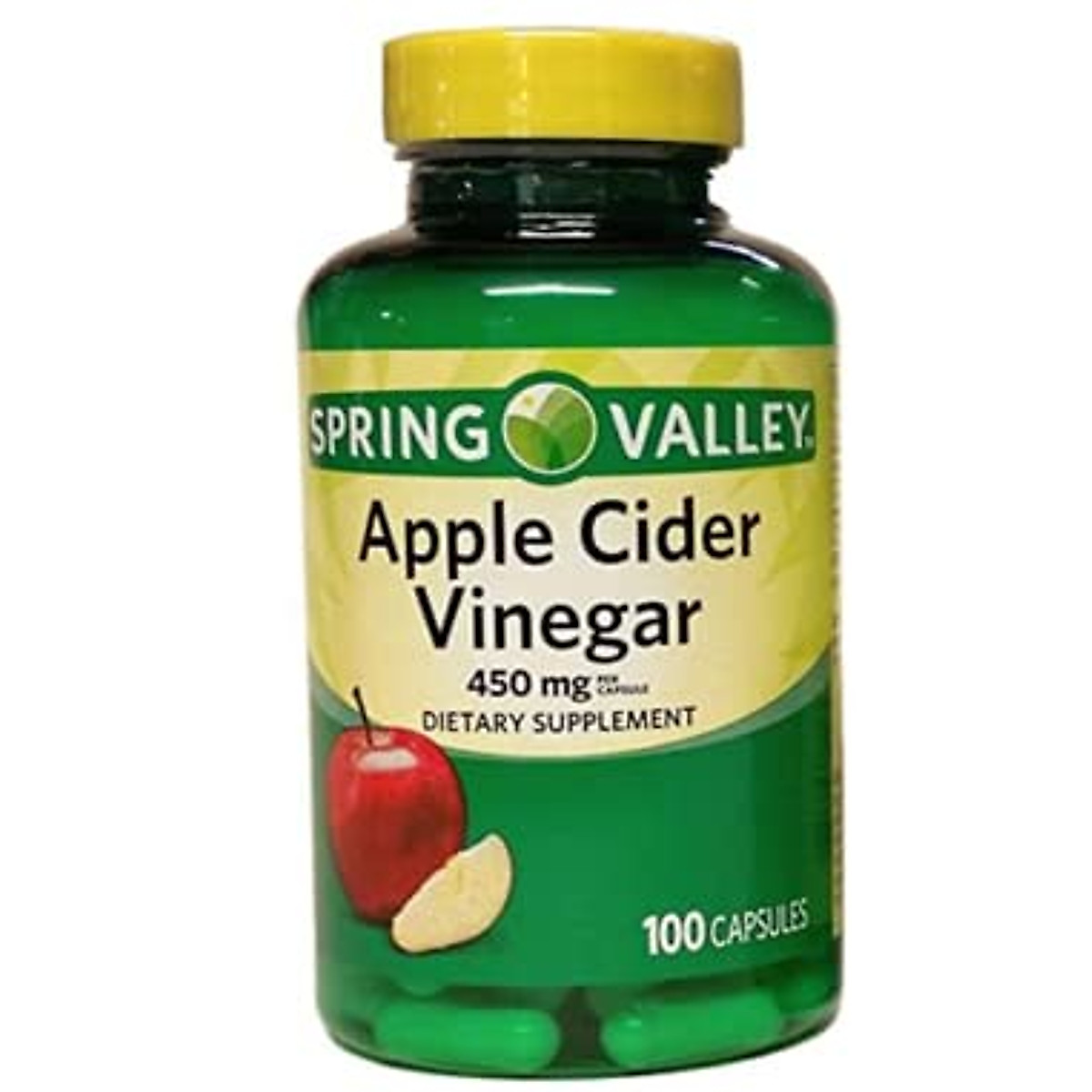 Spring Valley Apple Cider Vinegar Dietary Supplement 450mg -100 Capsules