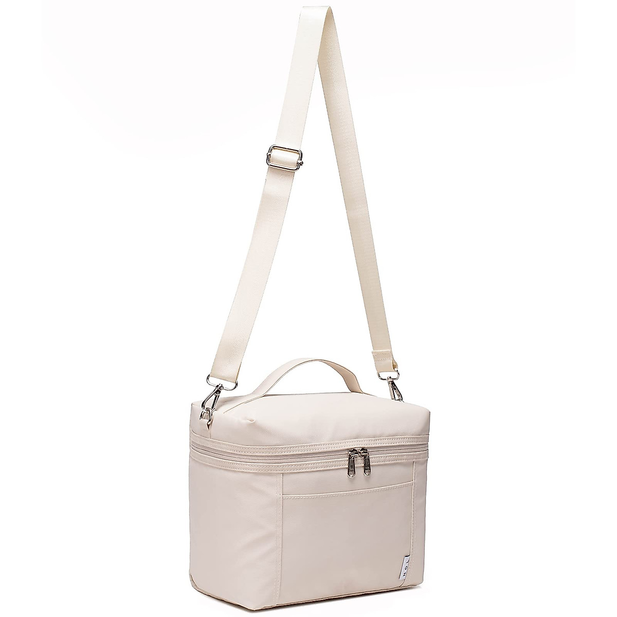 NOL Natural Organic Lifestyle Insulated Lunch Bags for Women Cooler Bag Lightweight Nylon Waterproof Lunch Box For Work（Medium, Cream