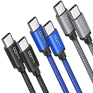 USB C to USB C Cable [3ft, 3-Pack], 60W(3A) Fast Charging USB Type C to Type C Charger Cable Braided Compatible with Samsung S23 S22 S21 S20 Ultra 5G, Pixel 7 6 Pro 6a 5a 4a 5 4, USB-C Laptop & Tablet