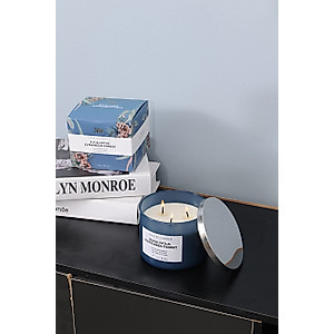 Eucalyptus Evergreen Forest Luxury 3 Wick Winter Pine Candle | Mens Candles, Scented Candles for Home | Aromatherapy Stress Relief Soy Candles 15.8 oz | Balsam Fir Woods Candles for Men & Women