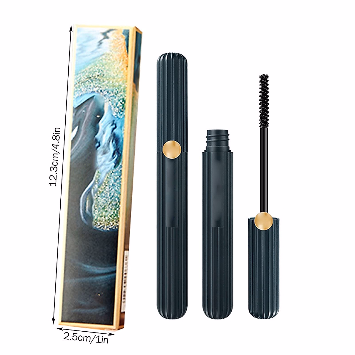 Black Mascara Waterproof and Easy to Apply Color Lasting Non Allergic Daily Party Party Mascara with (A, One Size)