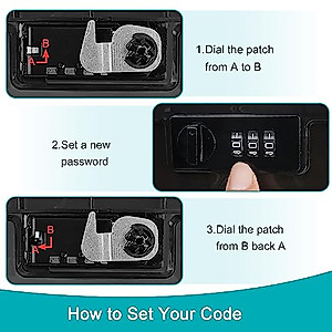 Lalifebuss Combination Lock Boxes for Personal Items, Lockable Storage Box for Office Locker/School/Medicine/Snacks/Phone Jail/Electronic/Home (1 Pack/Black)