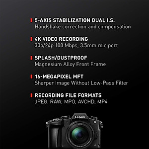 Panasonic Lumix G85 Mirrorless Camera with 12-60mm Lens with Advanced Accessories and Travel Bundle | DMC-G85MK | panasonic lumix g85